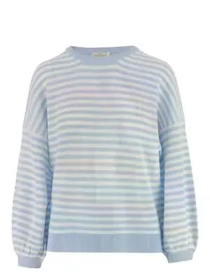 Bruno Manetti Striped Crew-neck Top - Blue