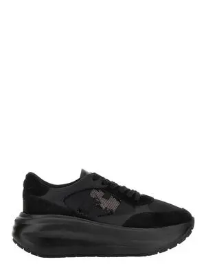 Hogan H696 Sequin-logo Sneakers - Black
