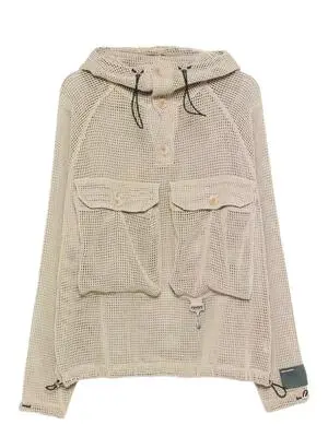 Reese Cooper Crochet Knit Hooded Jacket - Neutrals