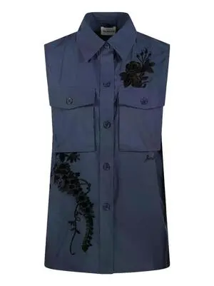 P.a.r.o.s.h Floral Embroidered Shirt - Blue
