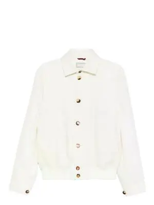 Brunello Cucinelli Polo-collar Bomber Jacket - Neutrals