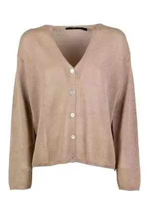 Seventy Buttoned V-neck Cardigan - Brown