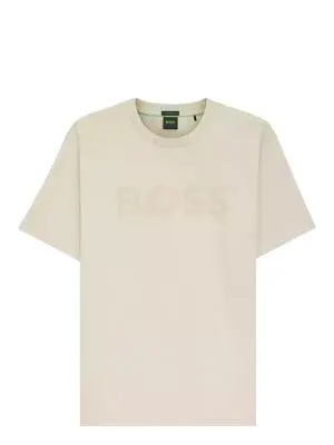 BOSS Logo-emed T-shirt - Neutrals