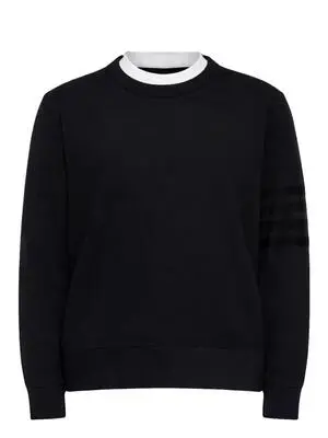 Thom Browne Striped Crew Neck Sweater - Blue