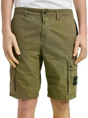 Stone Island Button-fastening Cargo Shorts - Green