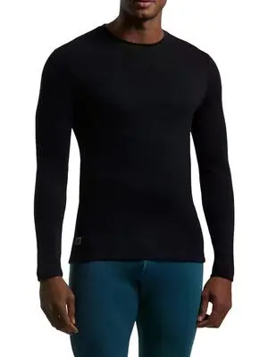 REWOOLUTION Waffle Knit Crew Neck Performance Top - Blue