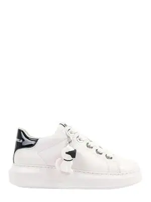 Karl Lagerfeld Charm-detail Leather Sneakers - White