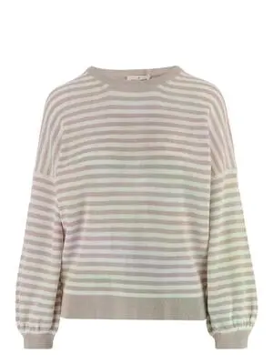 Bruno Manetti Striped Round-neck Top - Neutrals