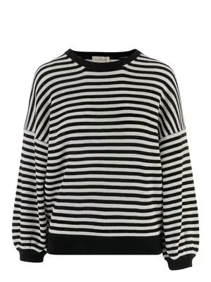 Bruno Manetti Striped Crew-neck Sweater - Black