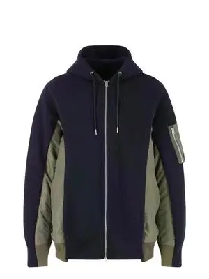 Sacai Zip Hooded Sweater - Blue