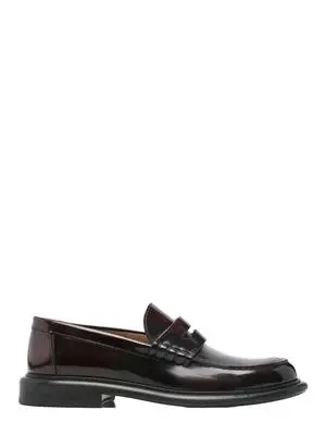 Givenchy Leather Penny Loafers - Red
