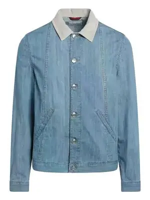 Brunello Cucinelli Contrast-collar Denim Jacket - Blue