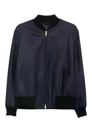 LARDINI Zip Bomber Jacket - Blue
