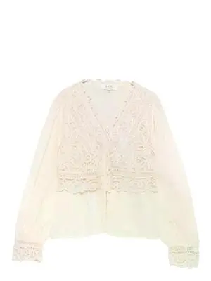 Sea Adelina Battenberg Lace Blouse - Neutrals