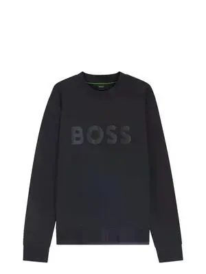 BOSS Logo-print Crewneck Sweatshirt - Blue