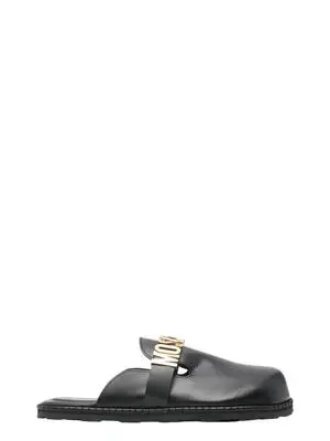 Moschino Logo-plaque Mules - Black