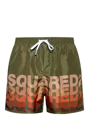 Dsquared2 Printed Drawstring Swim Shorts - Green