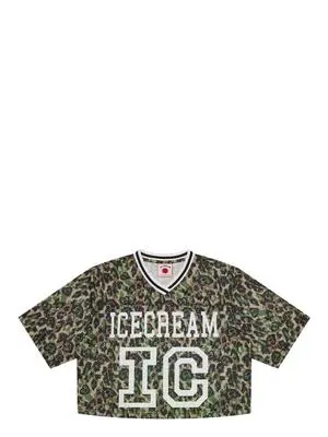 ICECREAM Camouflage V-neck T-shirt - Green