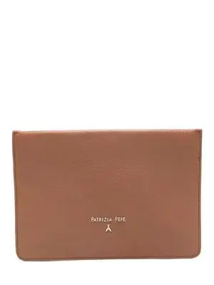 Patrizia Pepe Logo-appliqué Clutch - Brown