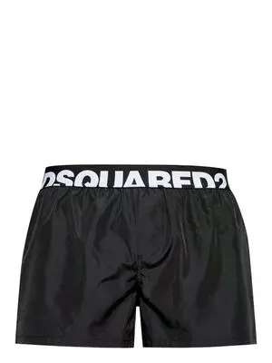 Dsquared2 Waistband Swim Shorts - Black