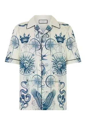 Philipp Plein Printed Silk Shirt - White