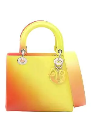 Dior 2010-2026 Medium Ombre Calfskin Lady Satchel - Yellow