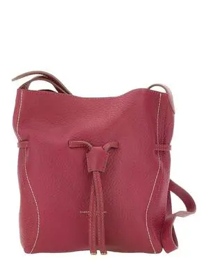 GIANNI CHIARINI Sienna Drawstring Leather Shoulder Bag - Pink