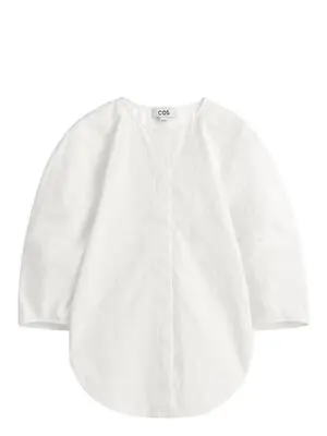 Cos Sculptural Pima Cotton-poplin Blouse - White