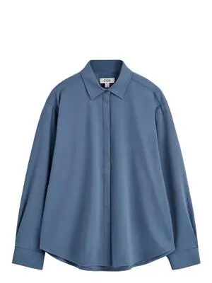 Cos Pima Cotton-blend Jersey Shirt - Blue