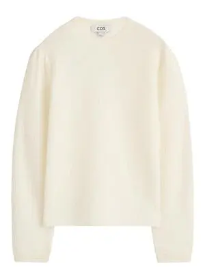 Cos Zigzag-knit Mohair-blend Sweater - White
