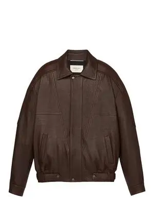 Saint Laurent Bubbled Leather Jacket - Brown