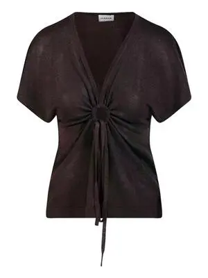 P.a.r.o.s.h Tie-waist Top - Brown