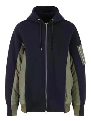Sacai Zip Hooded Sweater - Blue