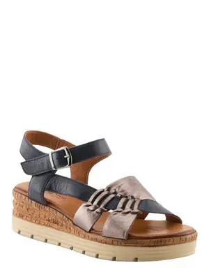 SPRING STEP SHOES Kirra Wedge Sandal - Navy Multi/navy Multi