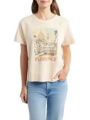 CITY BLUES Florence Graphic Cotton Sweatshirt - Ecru