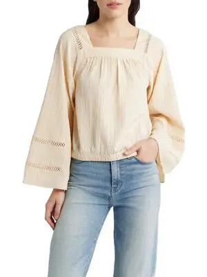 CITY BLUES Bohemian Long Sleeve Top - Pearl