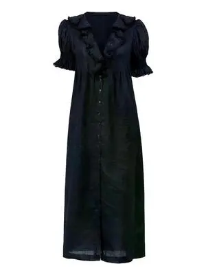 DÔEN Harriette Ruffled Dress - Blue