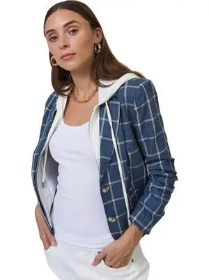 Central Park West Windowpane Dickey Jacket - Navy