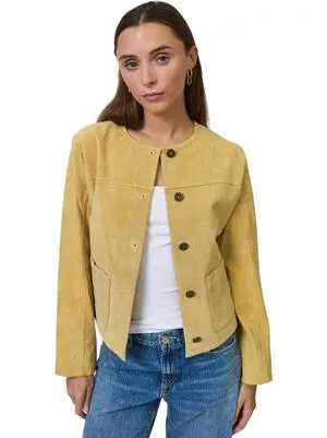 Central Park West Ophelia Suede Lady Jacket - Butter