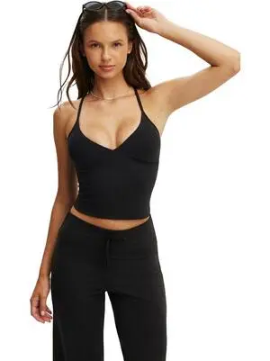 Cotton:on Active Ultra Soft Tri Crossback Cami Black