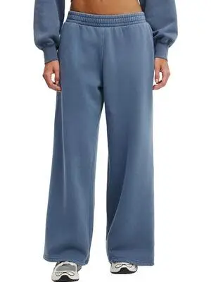 Cotton:on Active Fleece Wide Leg Sweatpant - Washed Infinity Blue