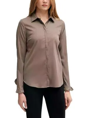 MOS MOSH Mattie Ruffled-cuffs Shirt - Brown