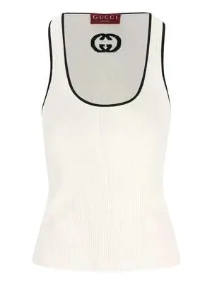 Gucci Ribbed Tank Top - Neutrals