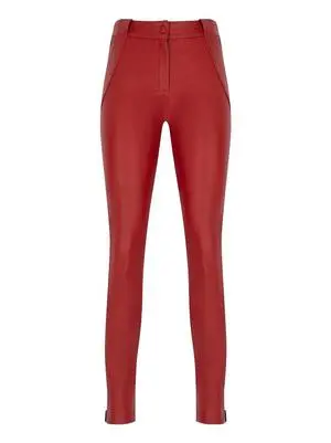 Zeynep Arçay Stretch Leather Pants - Red