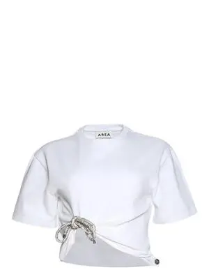 AREA Crystal Knot Tee - White