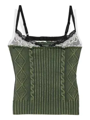 Balenciaga Patched Tank Top - Green