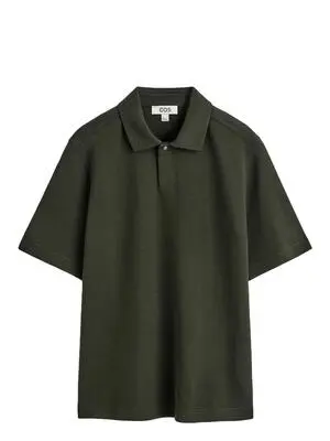 Cos Cotton-piqué Polo Shirt - Green