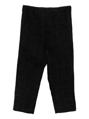 Issey Miyake Patchwork Check Trousers - Black