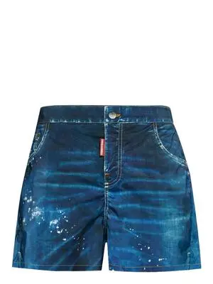 Dsquared2 Printed Swim Shorts - Blue