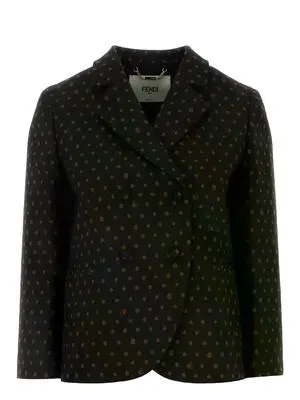 Fendi Polka-dot Double-breasted Blazer - Black